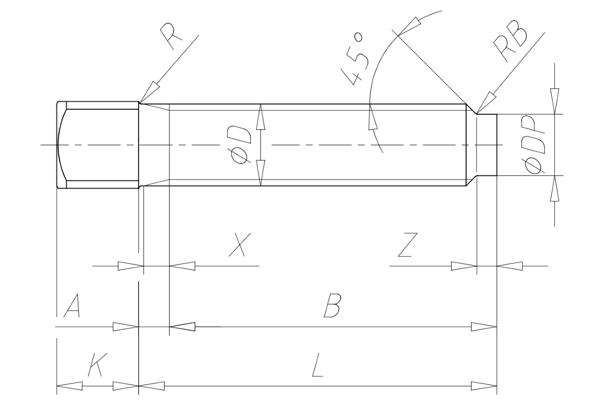DIN 479 - 8.8 - Verzinkt - M24x80 | maxmothes.com